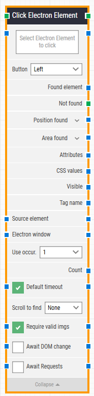 Click Electron Element | Electron Blocks | Leapwork Documentation